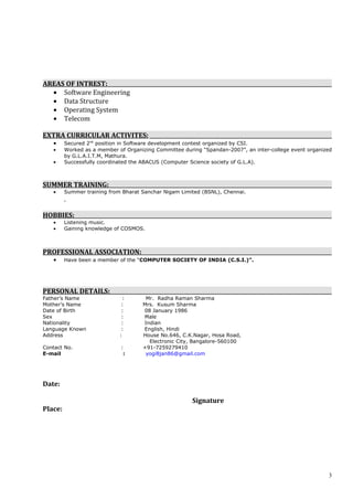 Yogesh Sharma Resume- 21 months experience C/ C++, Linux developer | DOC