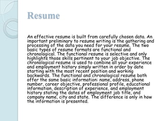 Resume | PPT | Free Download
