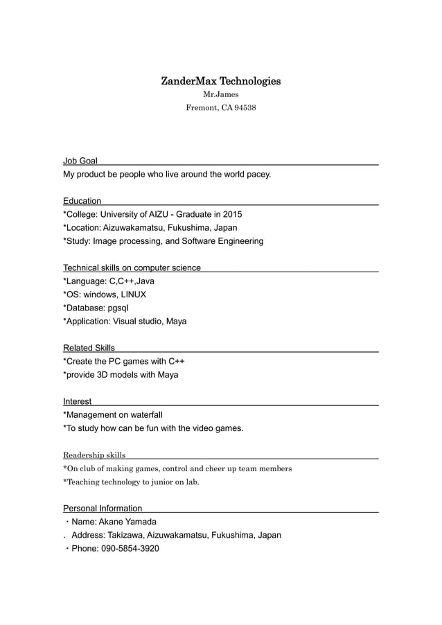 Resume SW | PDF