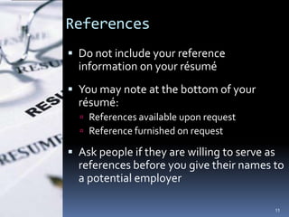 Resume | PPTX | Resume Writing and Advice | Job Search