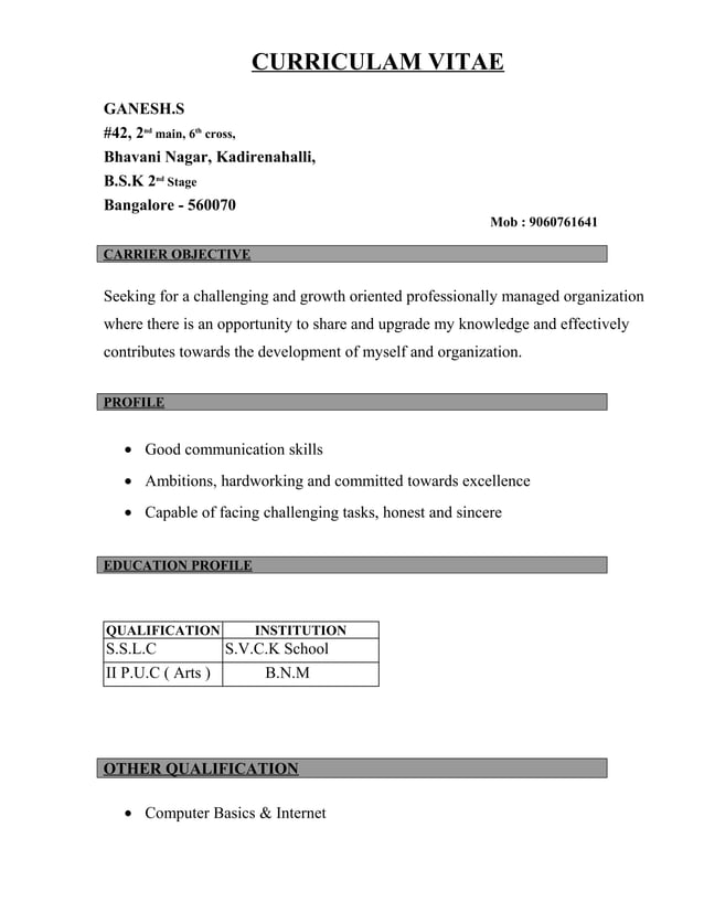 Resume | DOC | Hinduism | Religion & Spirituality