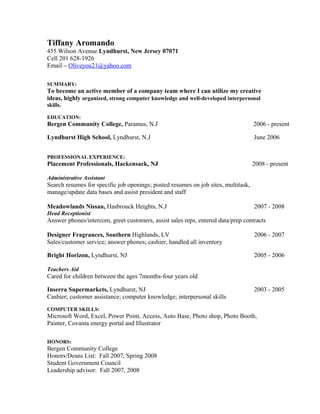 Resume | DOC | Resume Writing and Advice | Job Search