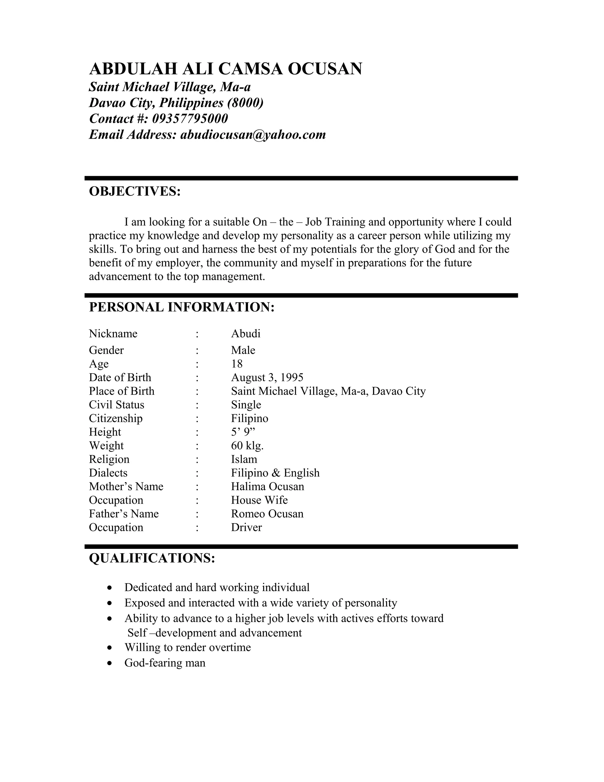 Resume abudi | PDF