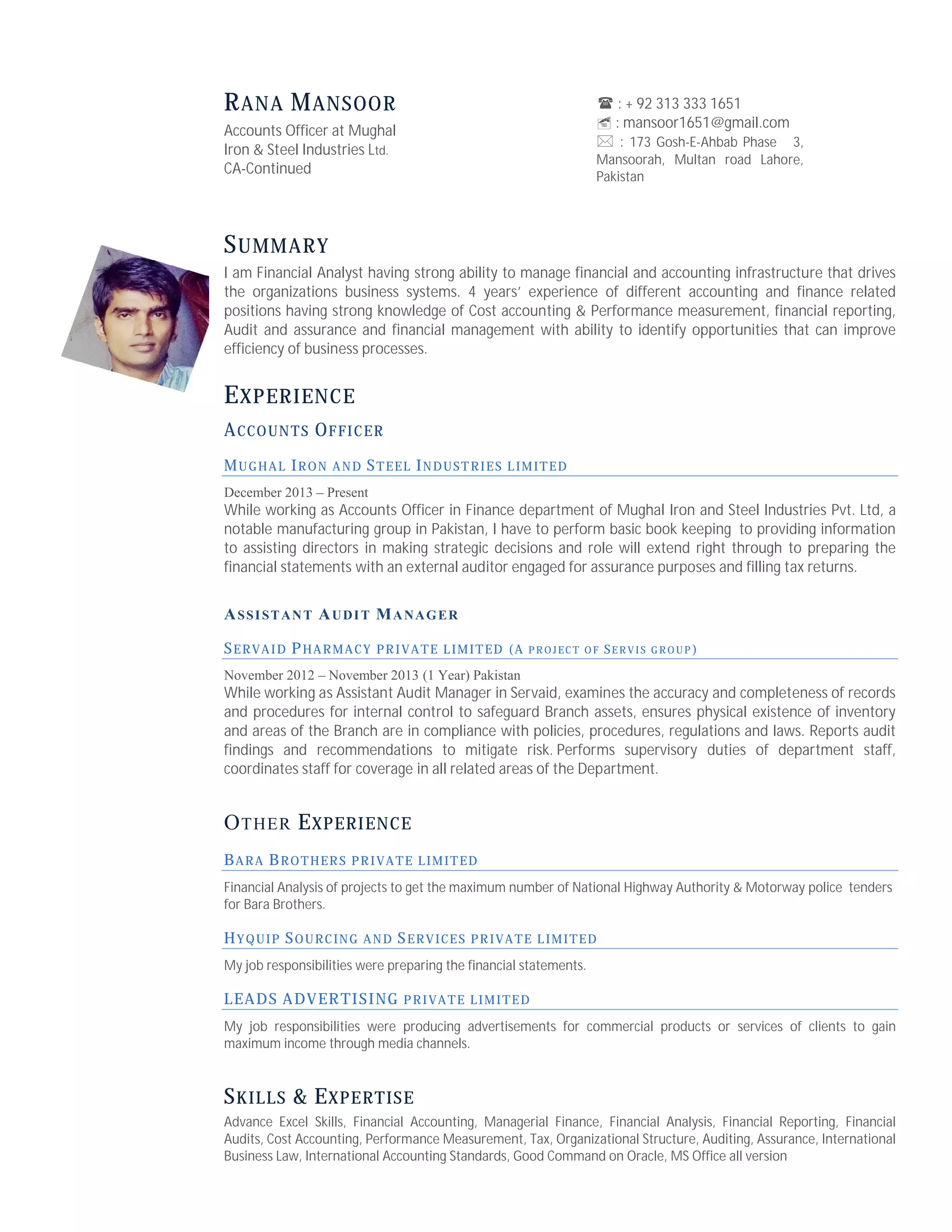 Resume | PDF | Business Accounting & Finance | Business