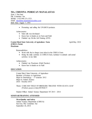 Resume | DOCX | Business and Finance