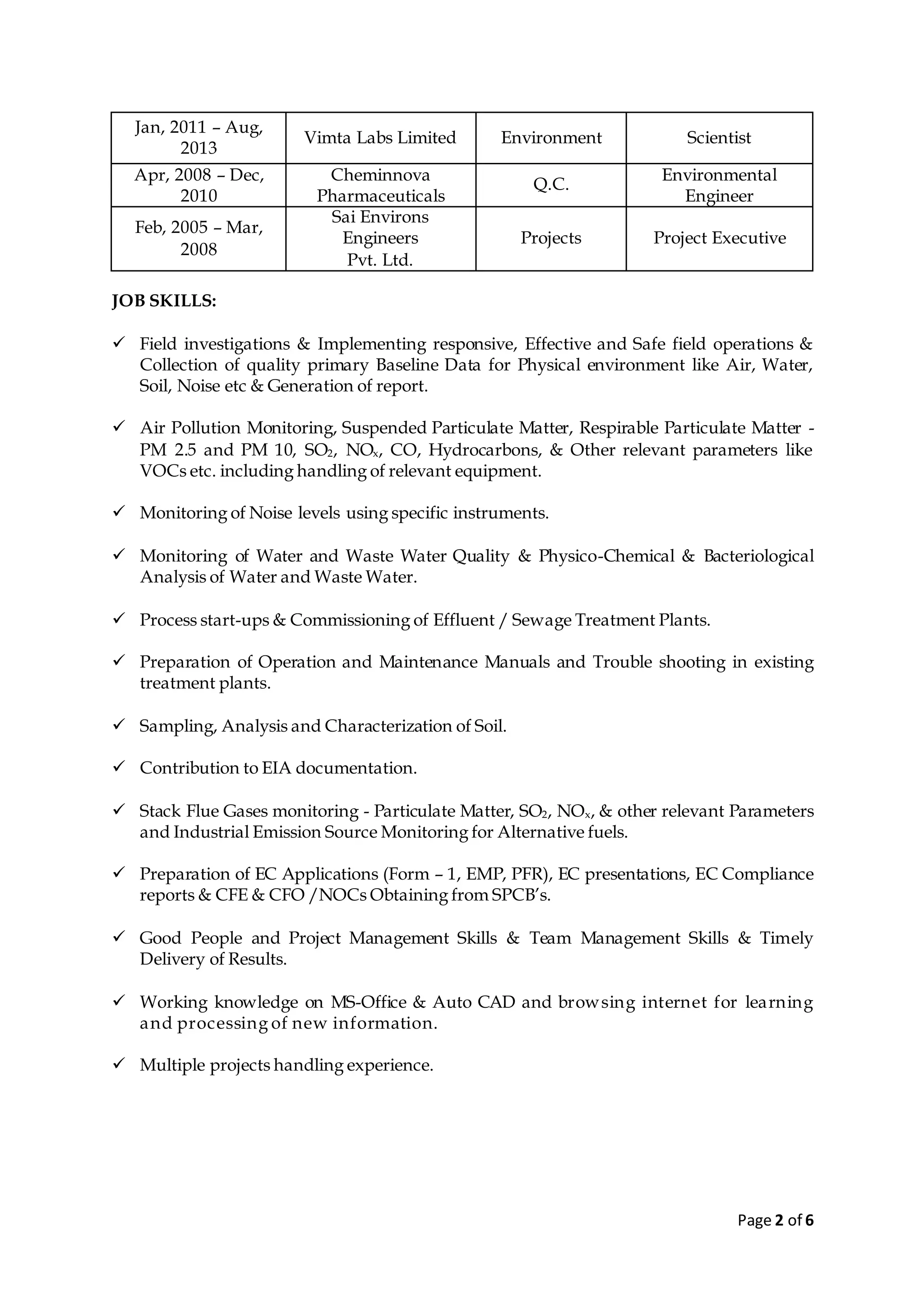 Resume: Environmental Scientist | PDF
