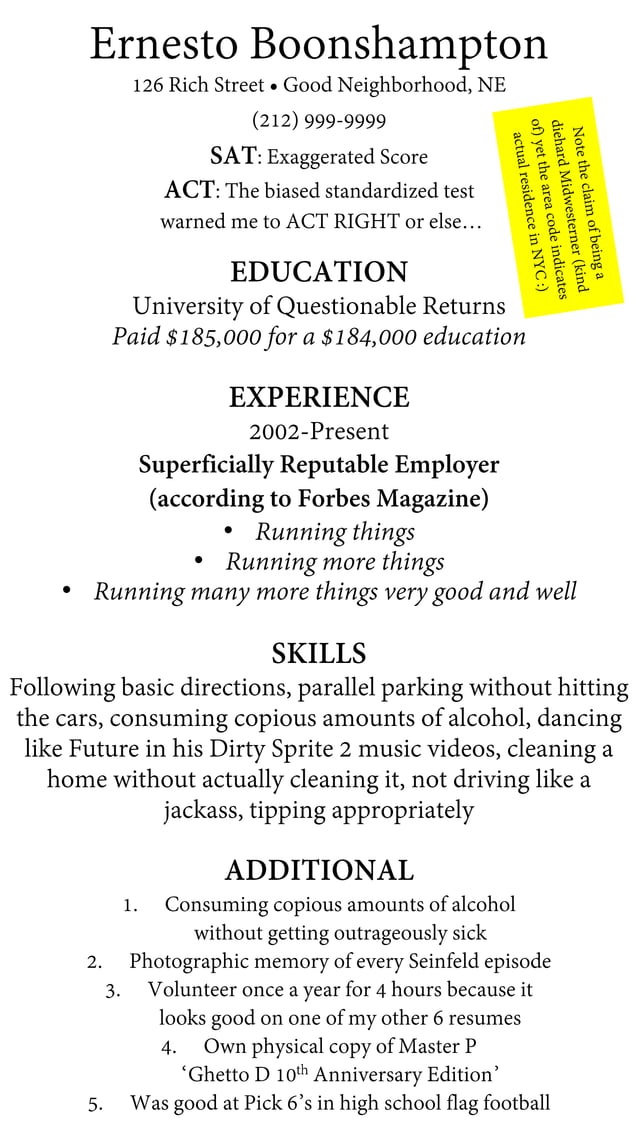 Resume Of A Mythical Person | PDF