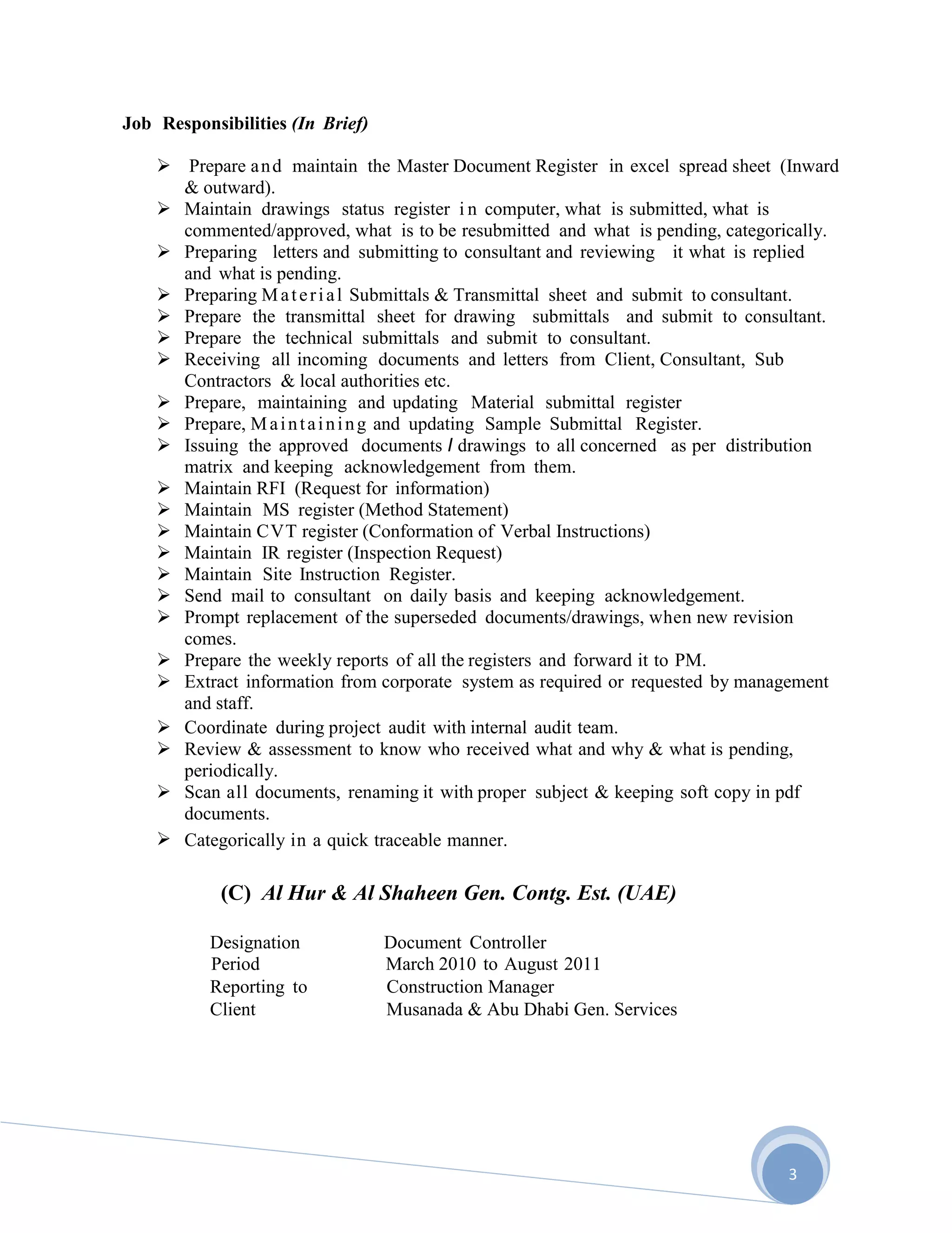 Resume | PDF | Construction Industry | Industries