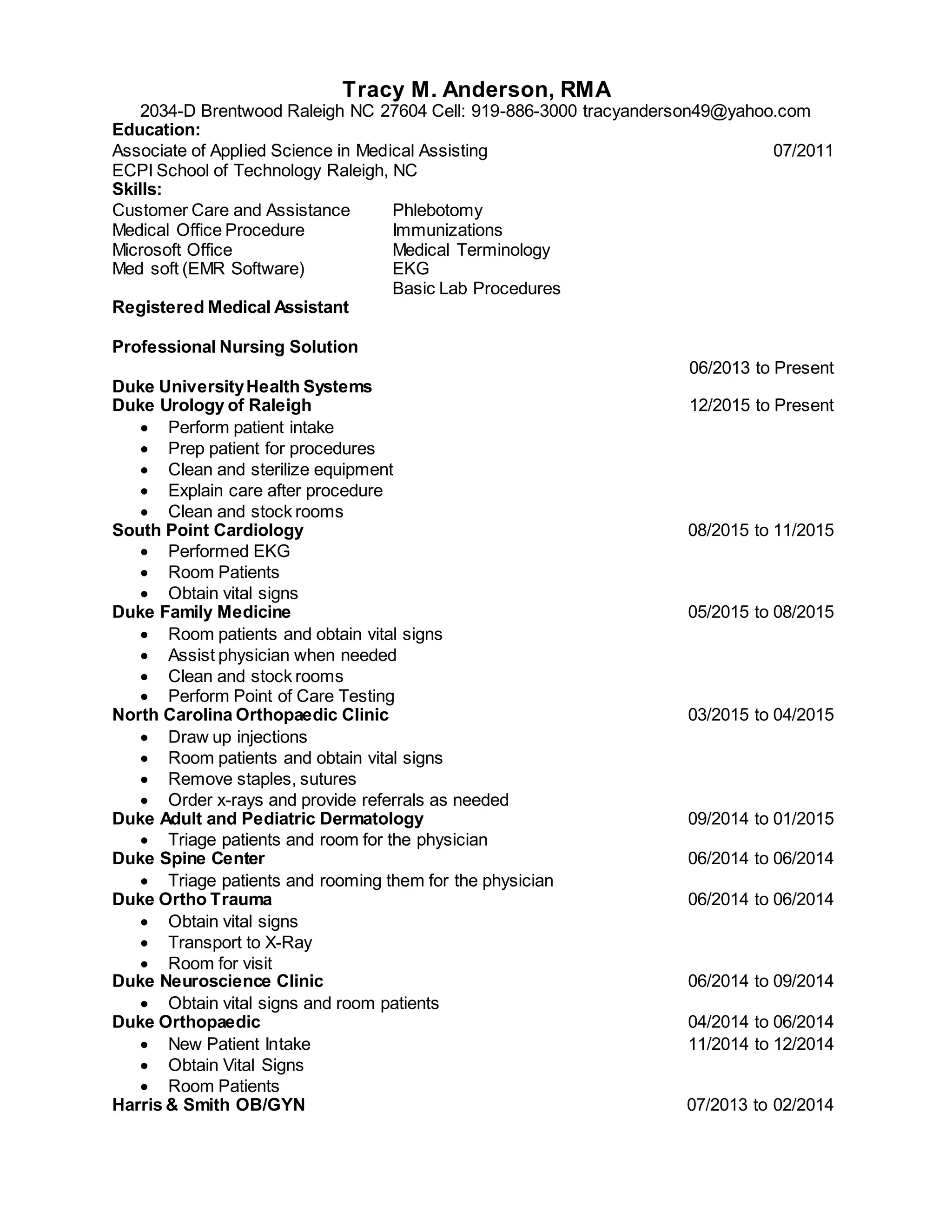 Registered Medical Assistant | DOCX