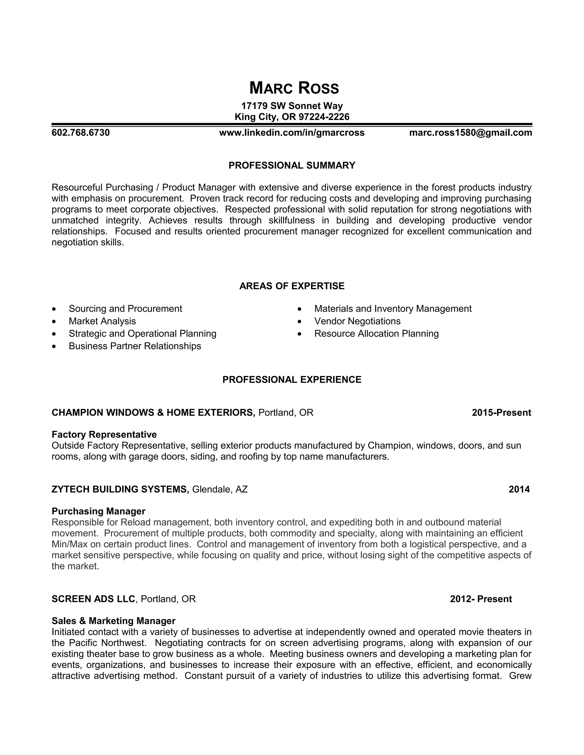 Resume.ross, marc. 051216 | DOC