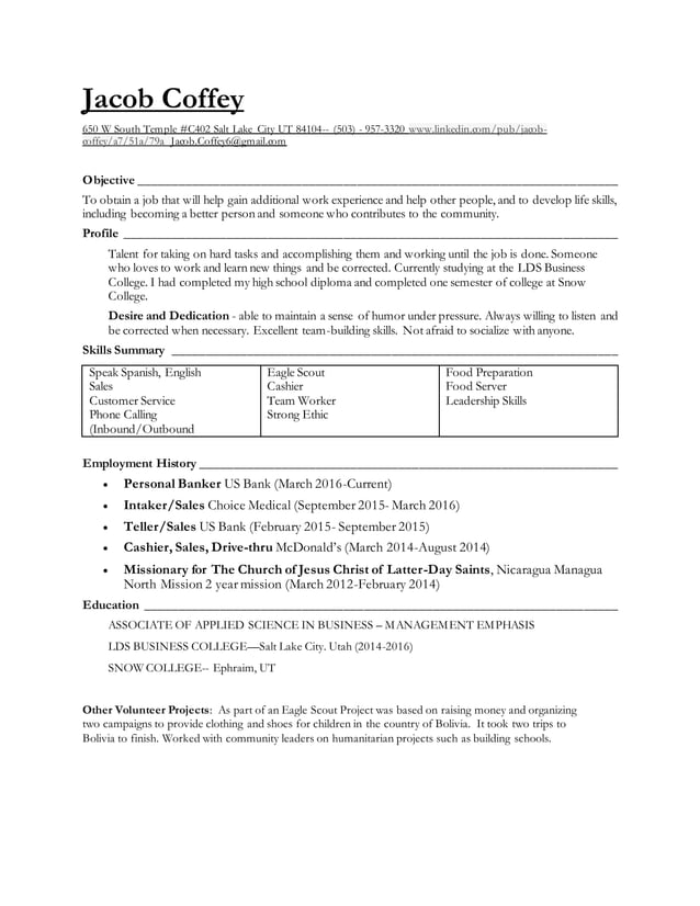 Jacob Coffey's Resume | PDF