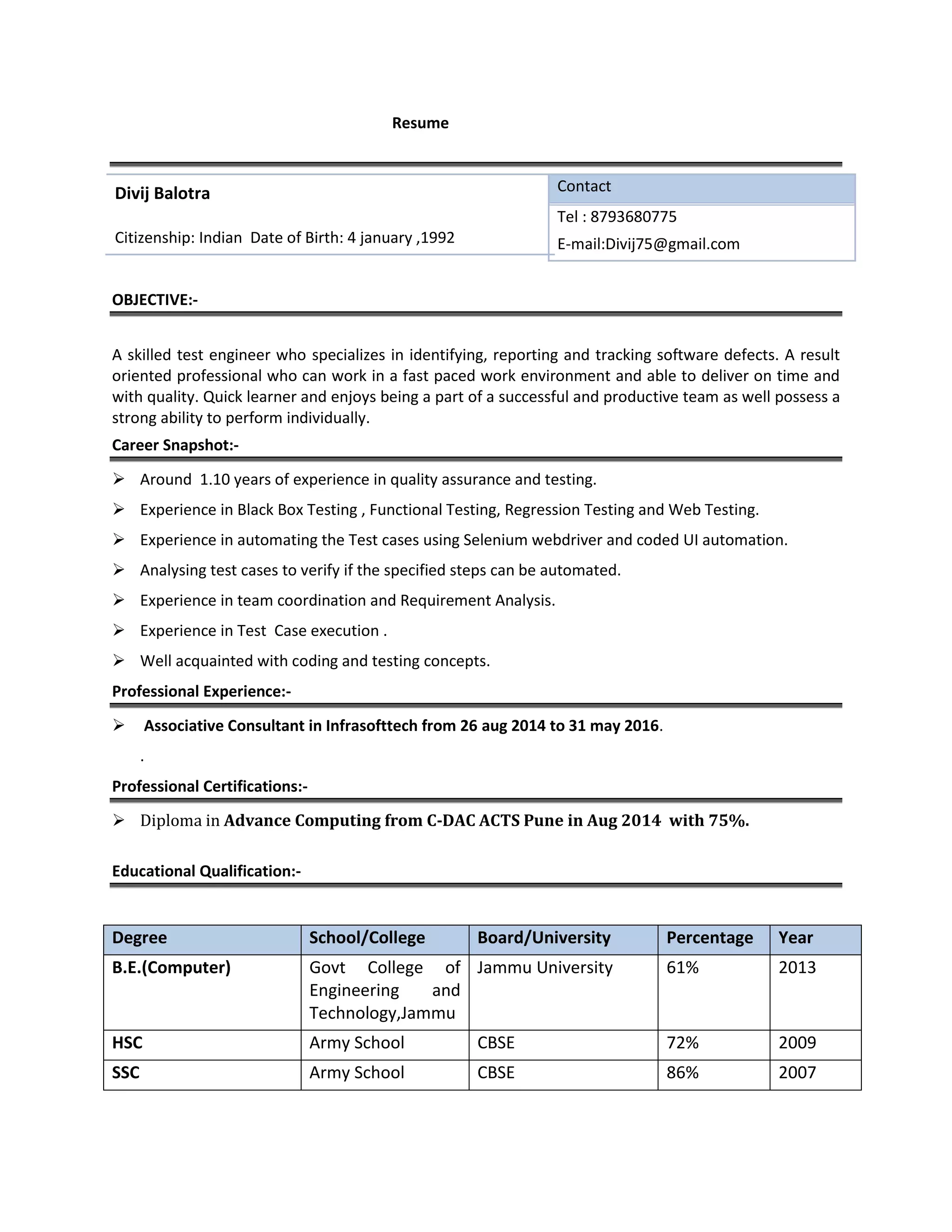 Resume | PDF | Computer Software and Applications | Computing