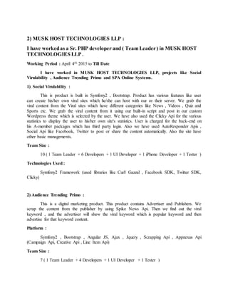 PHP Developer | DOCX | Web Development | Internet