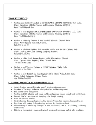 System Administrator 8+ Yrs Experience | DOCX
