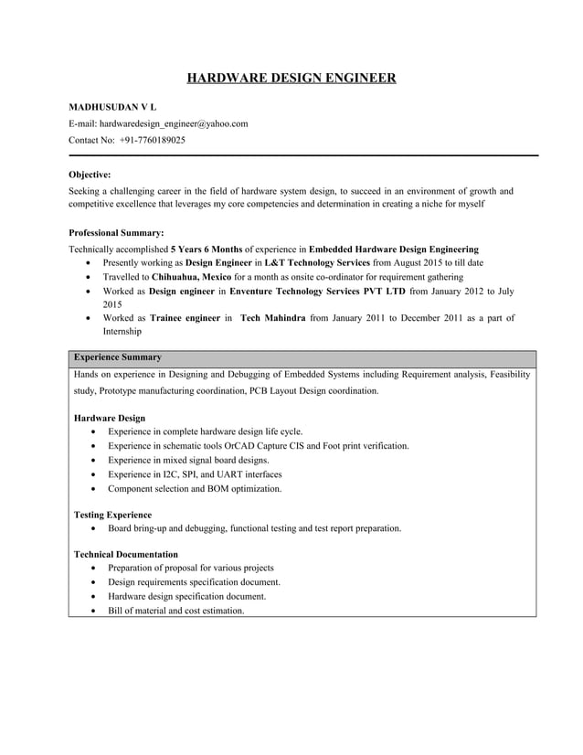 VLMADHUSUDAN Resume | DOC