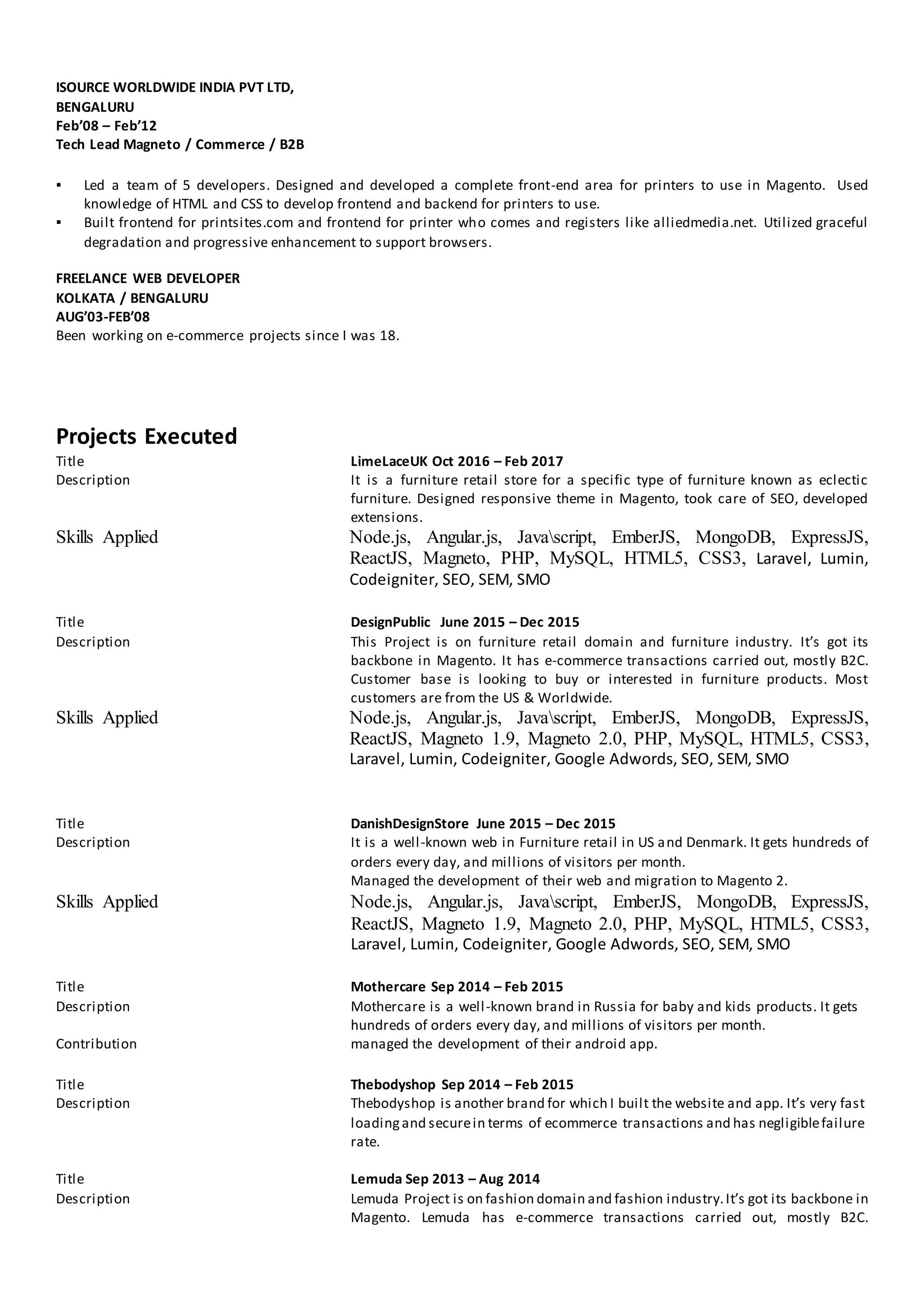 Resume for Magneto Architect | DOCX