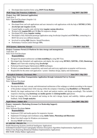 Resume | PDF | Web Design and HTML | Internet