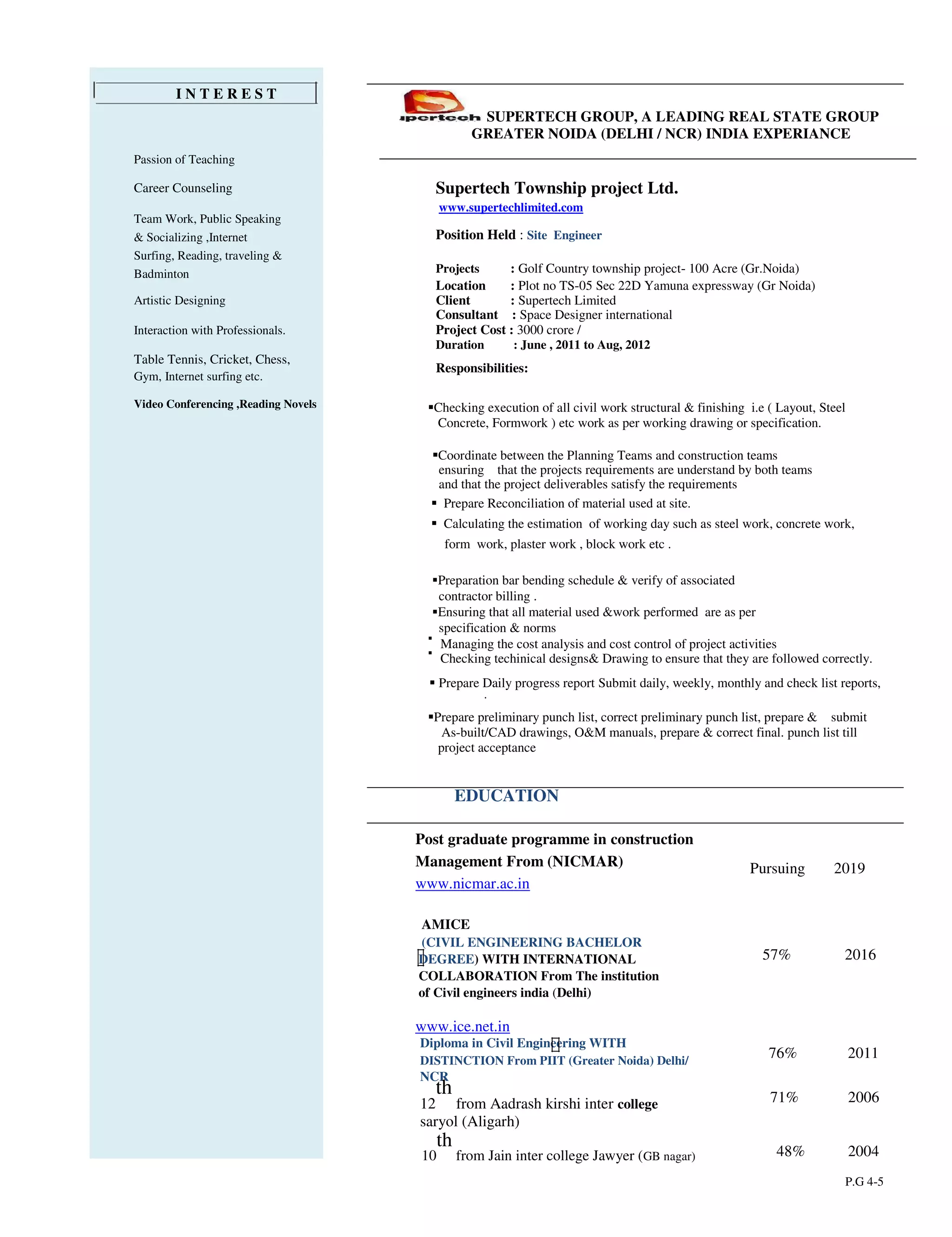 Satish Kumar CV- AL FARA'A Group(UAE, SAUDI ARABIA, QATAR, INDIA) (CIVIL Engineering) PLANNING ...