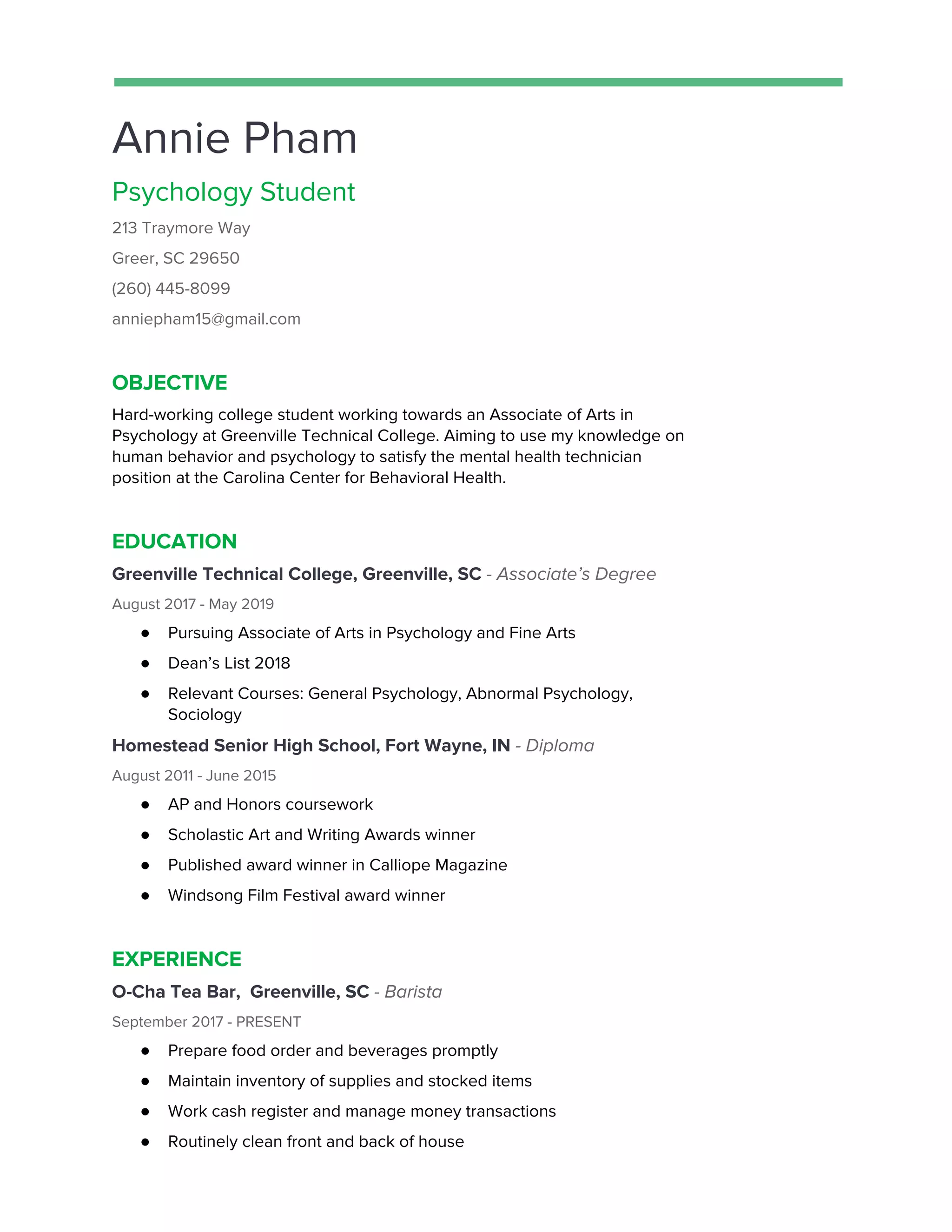Annie Pham's Resume | PDF | Bars & Restaurants | Attractions