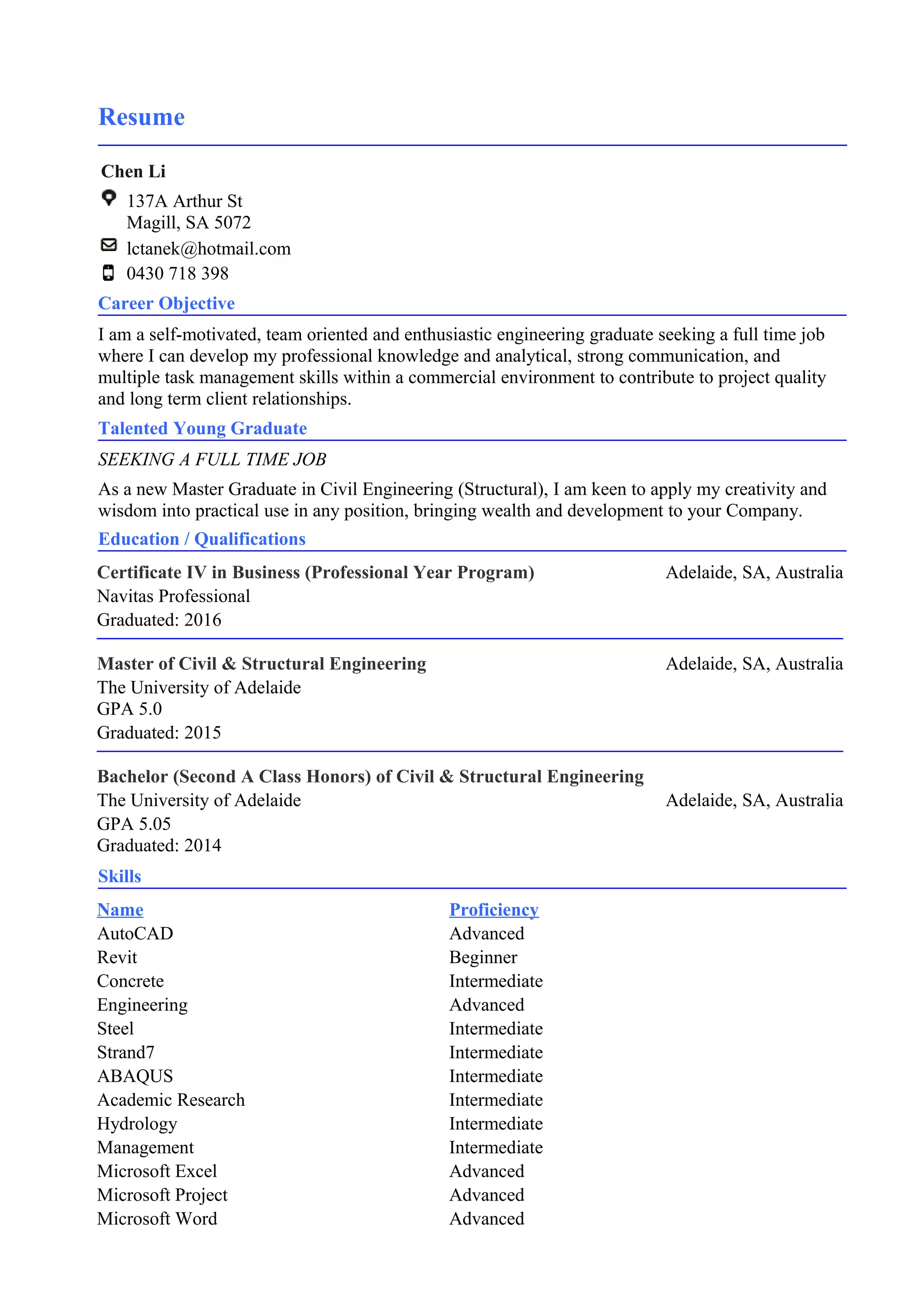 Resume Chen Li | PDF