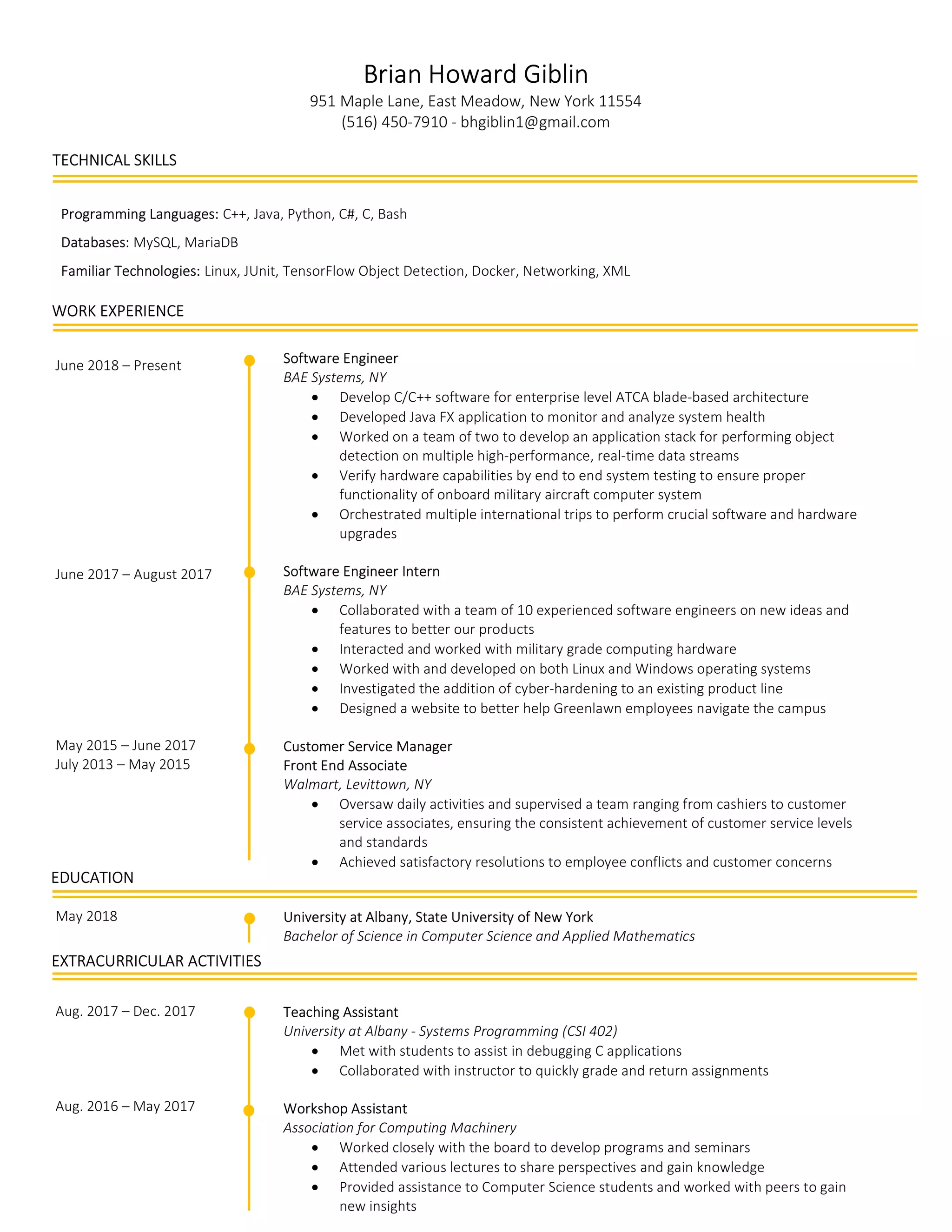 Brian Giblin Resume | PDF