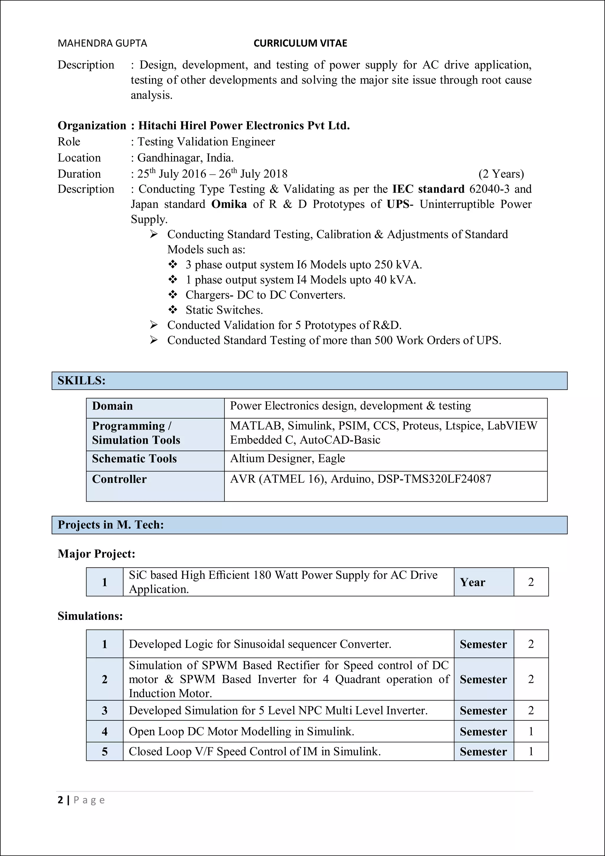 Mahendra Gupta Resume Pdf