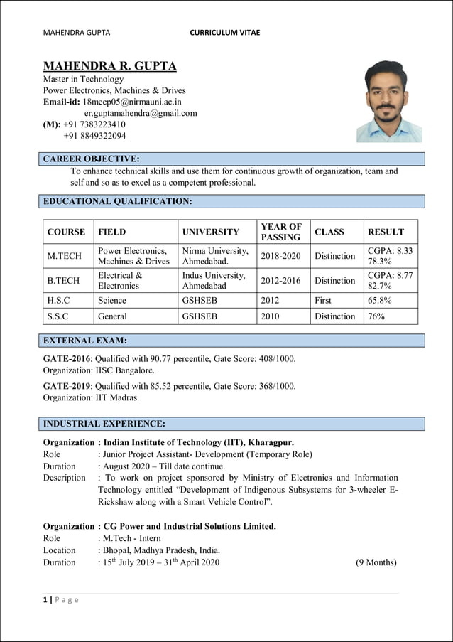 Mahendra Gupta Resume | PDF