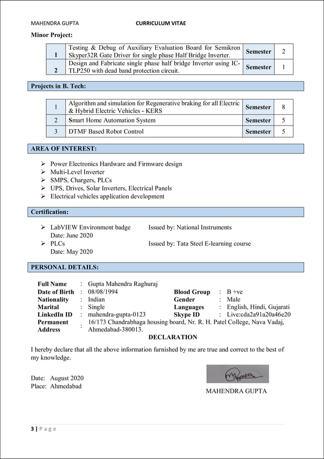Mahendra Gupta Resume | PDF