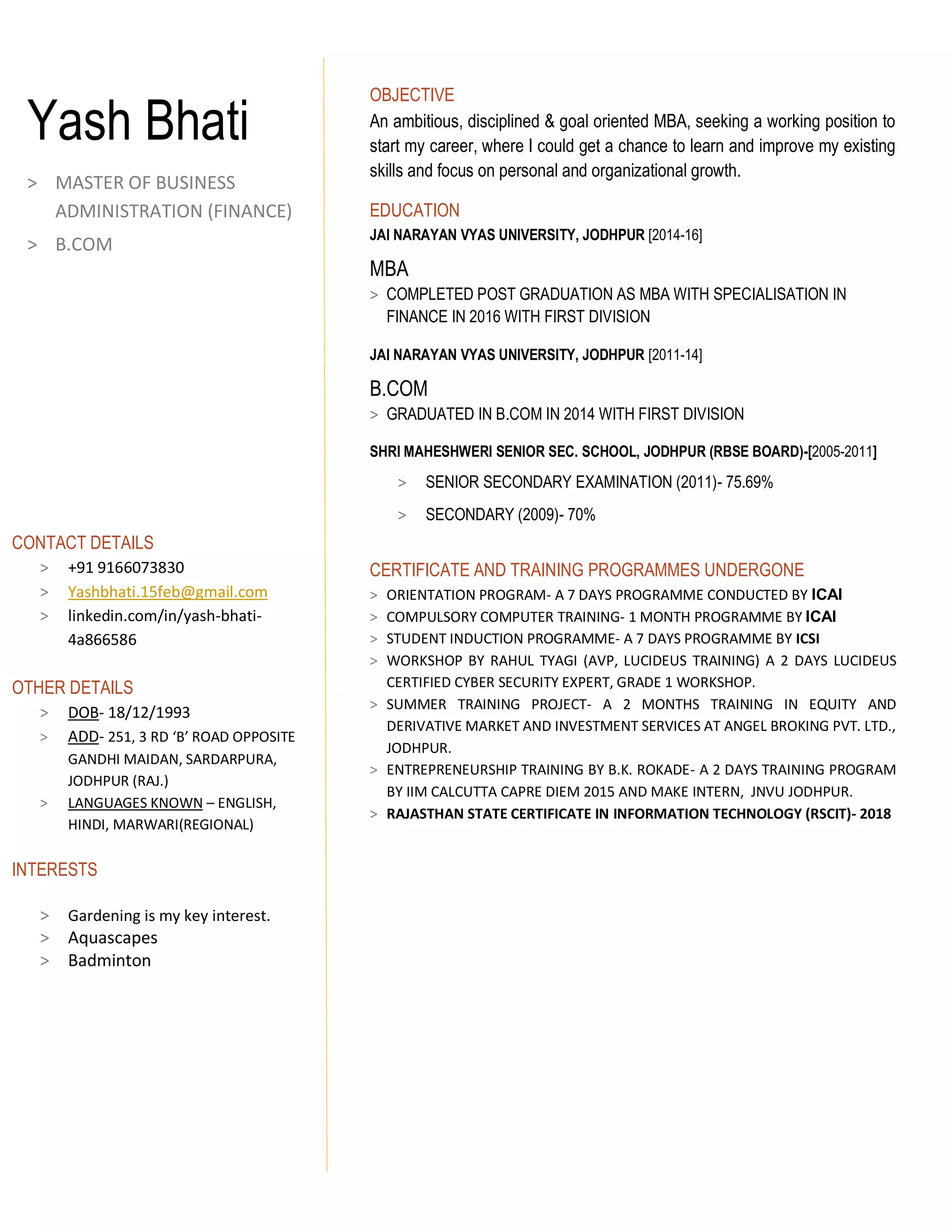 Resume 2020 | PDF