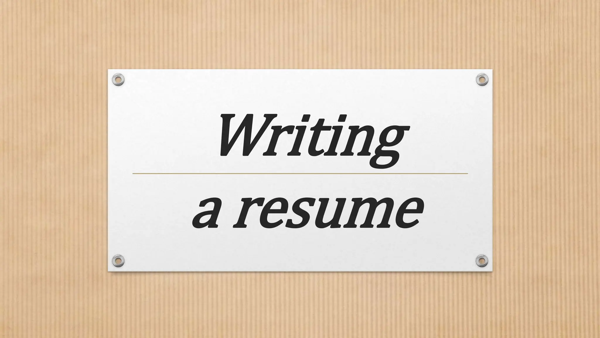 Resume Lesson on reading and writing for grade 11 | PPTX