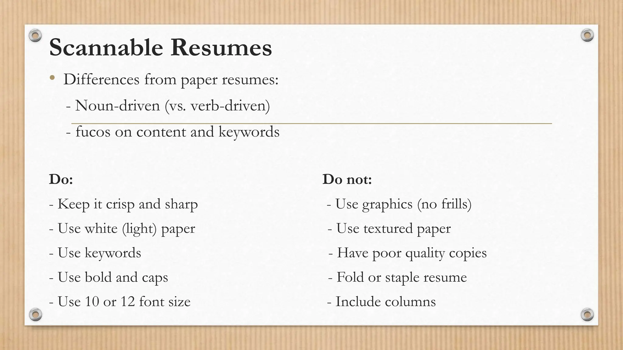 Resume Lesson on reading and writing for grade 11 | PPTX