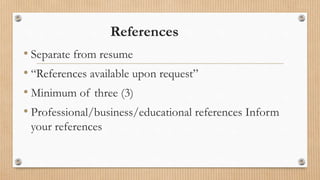 Resume Lesson on reading and writing for grade 11 | PPTX