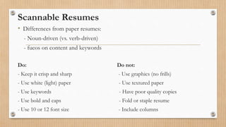 Resume Lesson on reading and writing for grade 11 | PPTX