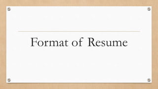 Resume Lesson on reading and writing for grade 11 | PPTX