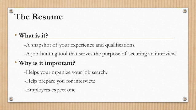 Resume Lesson on reading and writing for grade 11 | PPTX | Resume ...
