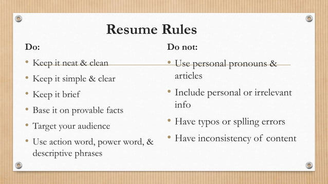 Resume Lesson on reading and writing for grade 11 | PPTX | Resume ...