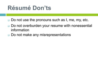Resume Writing [The University of Faisalabad Slides].ppt