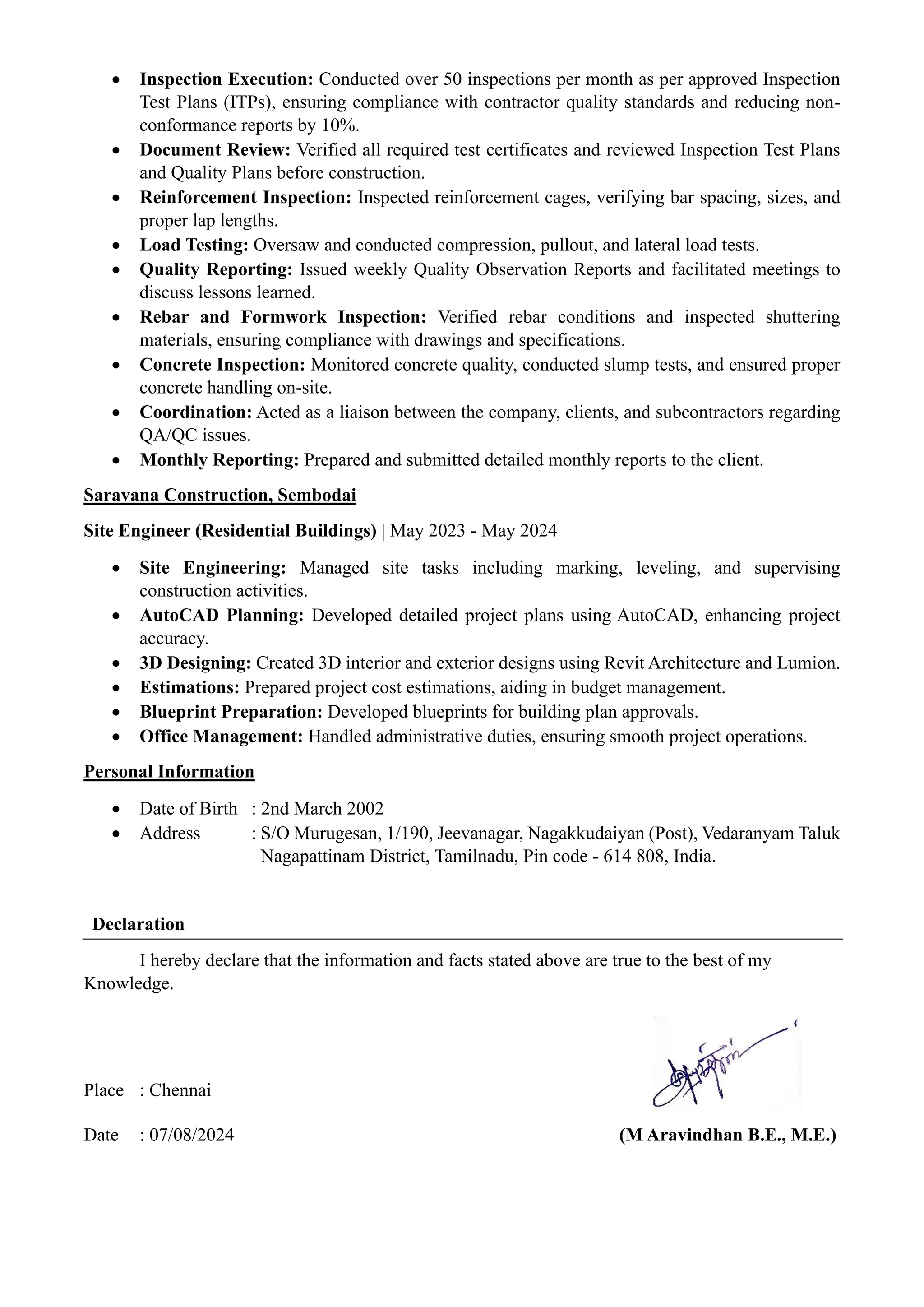 Formal resume Formate for freshers and Experienced | PDF