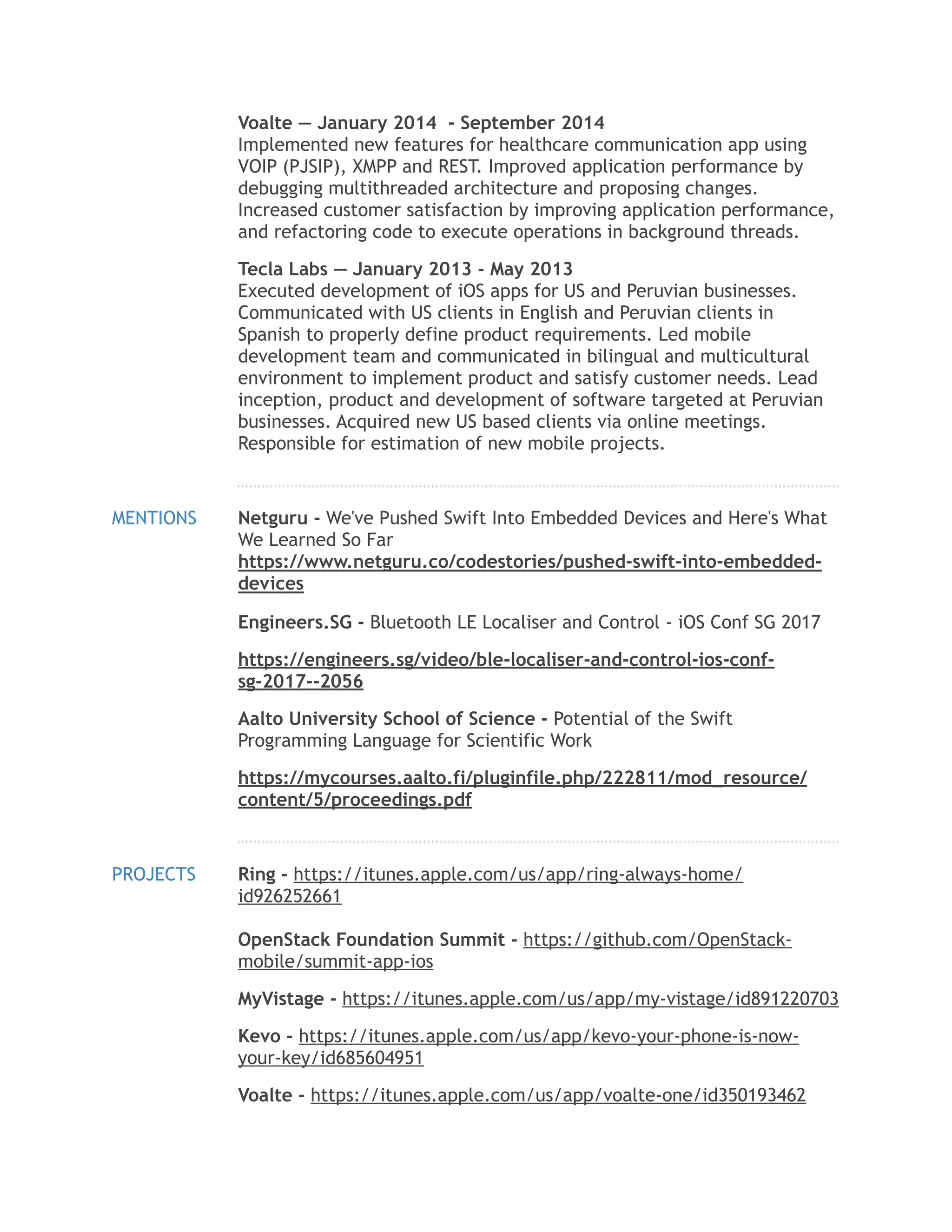 Resume - Alsey Coleman Miller - iOS Developer | PDF