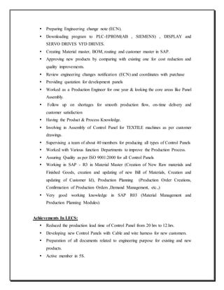 Process Engineer and Production Engineer | PDF