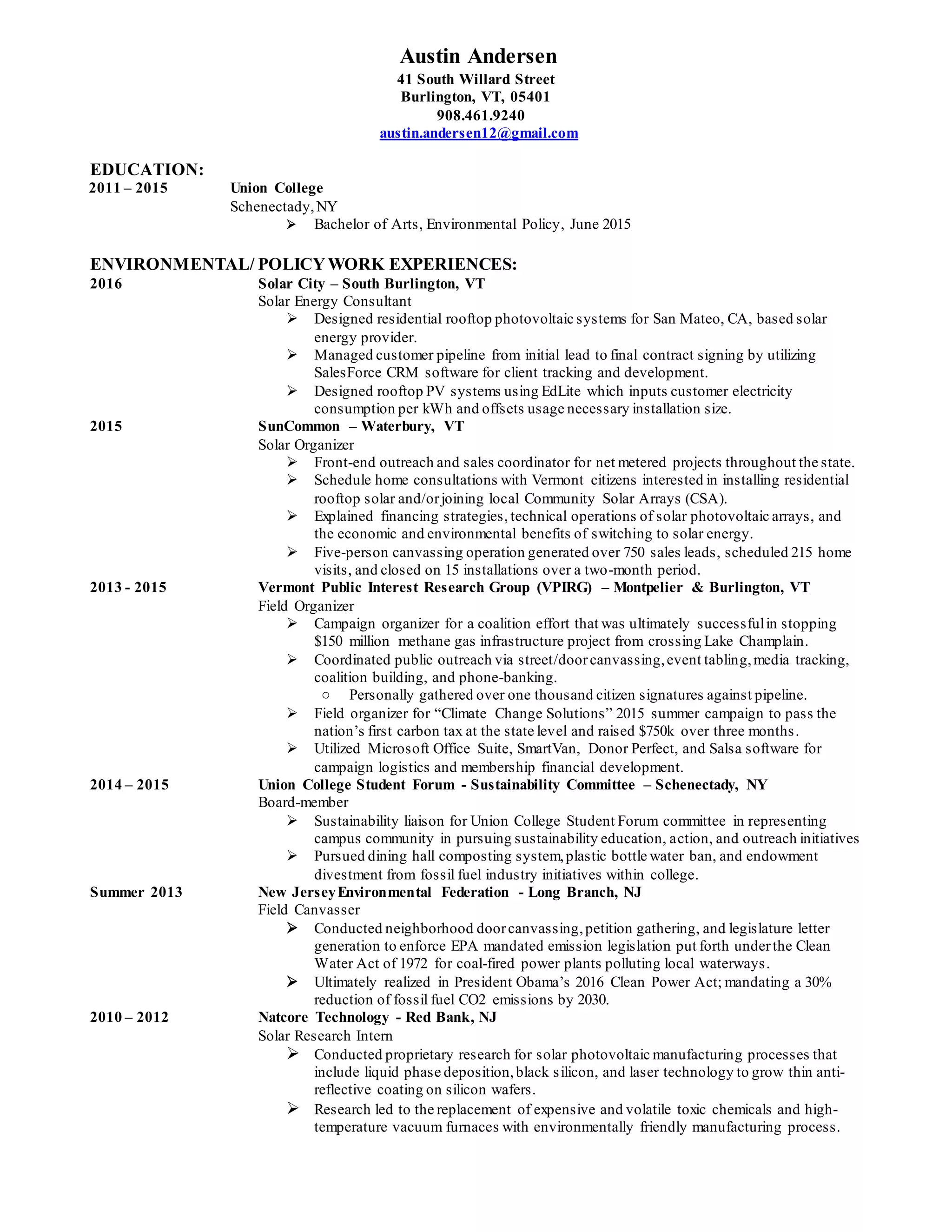 Resume austin andersen | DOCX