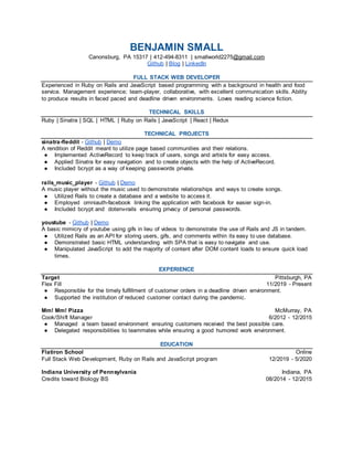 Resume Ben Small | PDF