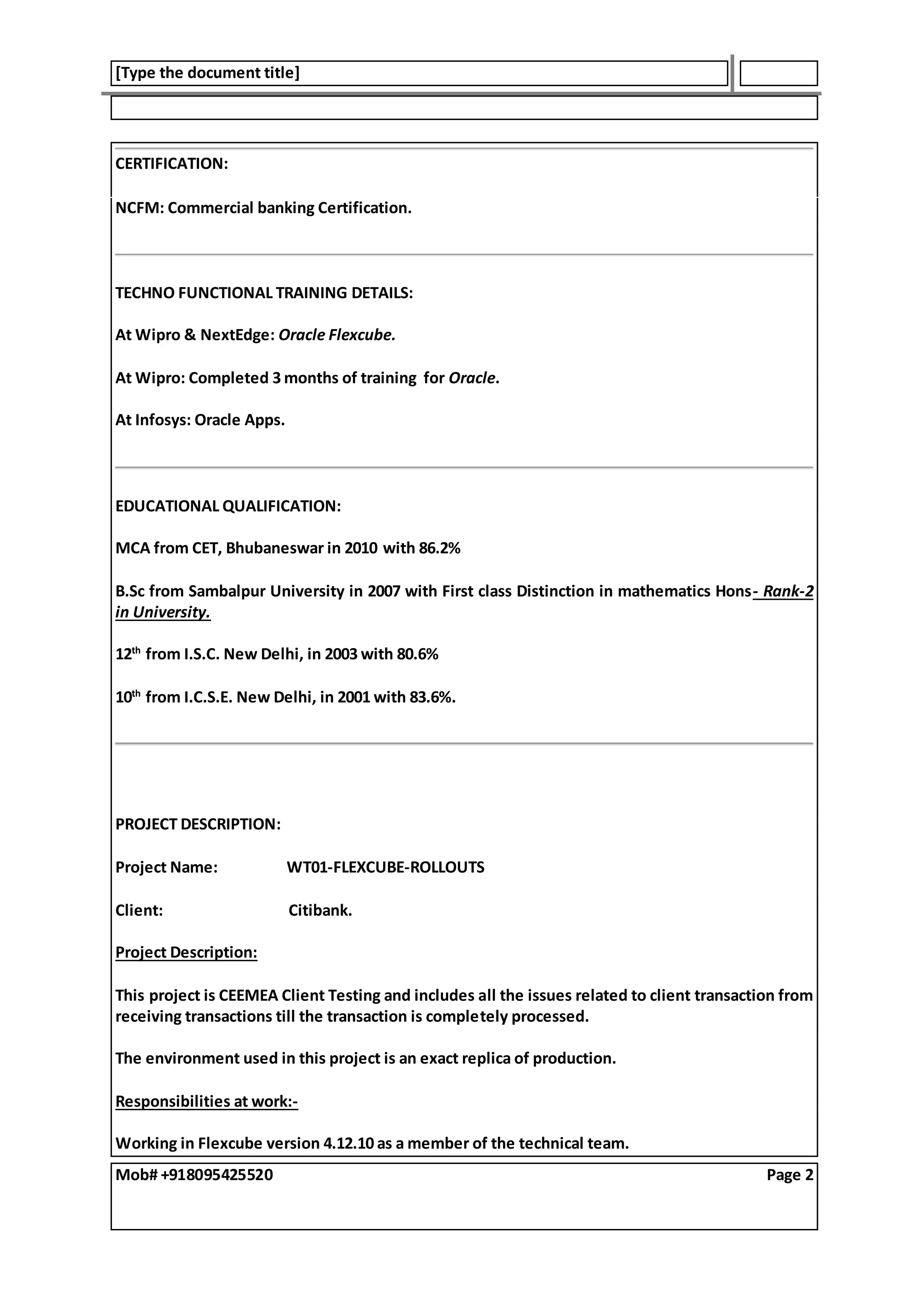 Resume corebanking-flexcube-3.5yrs