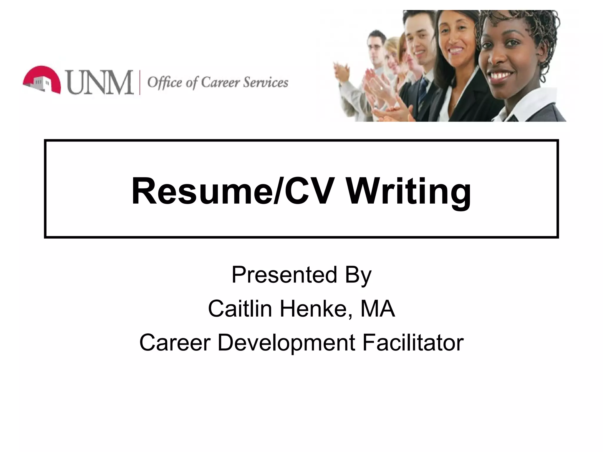 CV/Resume/Letters of Intent Preparation | PPT