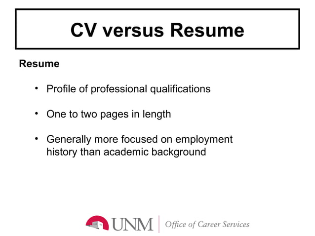 CV/Resume/Letters of Intent Preparation | PPT