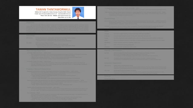 Resume CV presentation @ME KMUTT | PDF