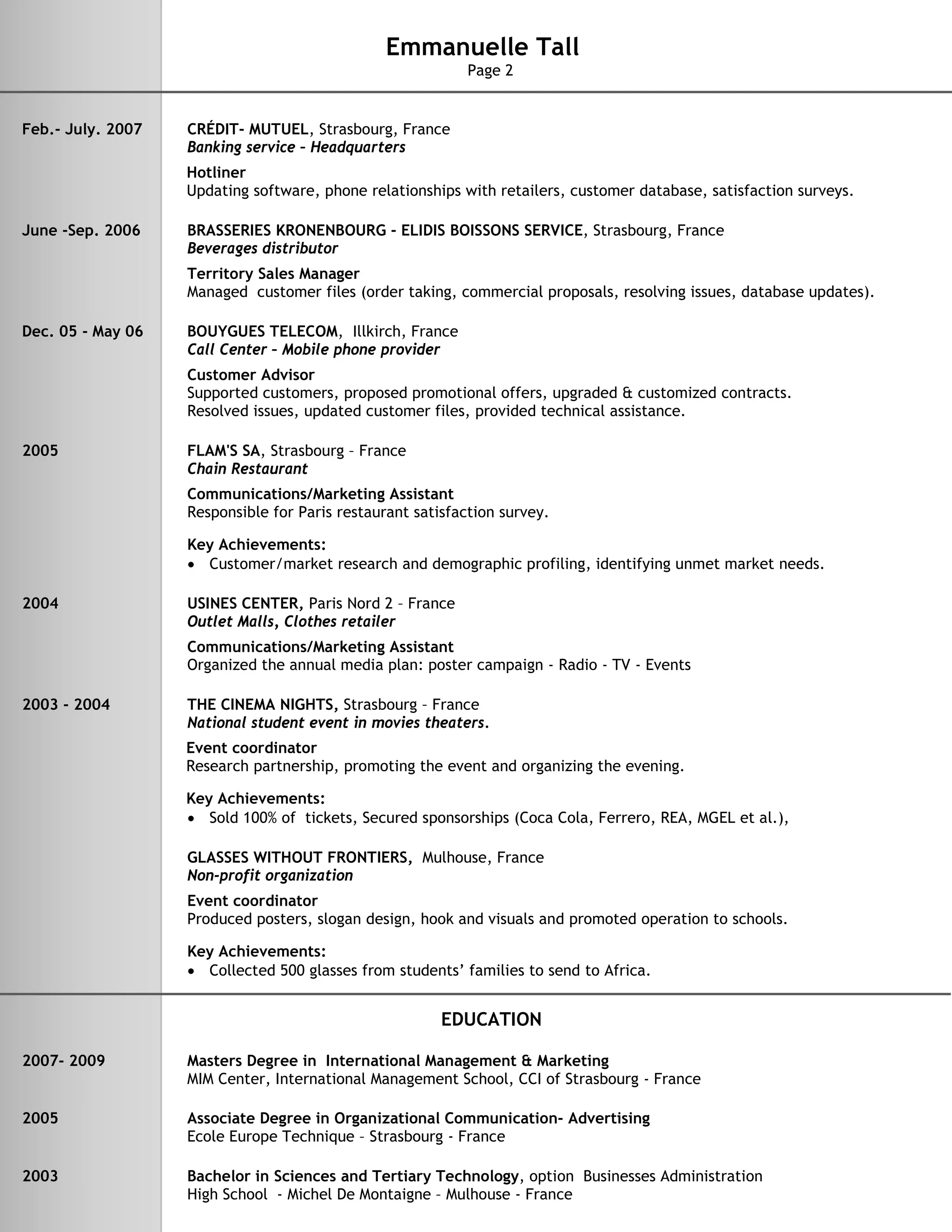 Resume emmanuelle tall 3-1 | PDF