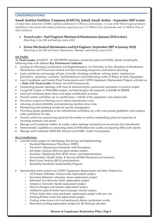 Resume Gopakumar Balakrishna Pillai | DOC