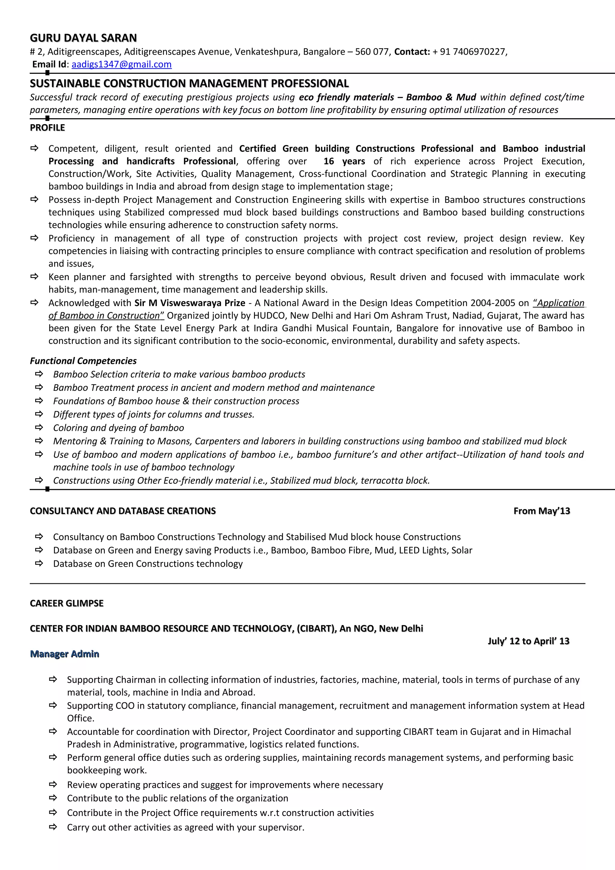 Resume gurudayal1 | DOC