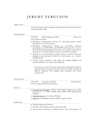 Resume jeremy
